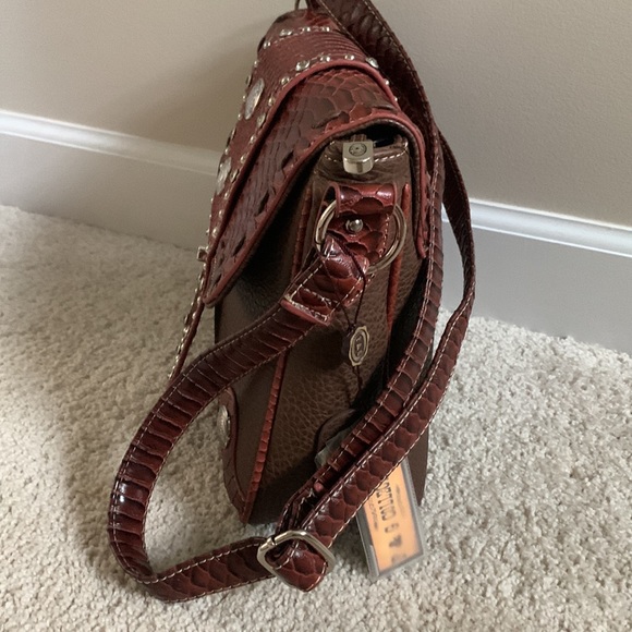 P & G Collection | Bags | P G Collection Brown Silver Stud Western ...